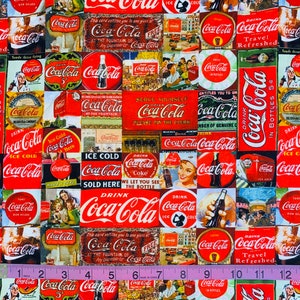 18x10" Coke Coca Cola | 100% Cotton Fabric Remnant Coke Fabric - Etsy