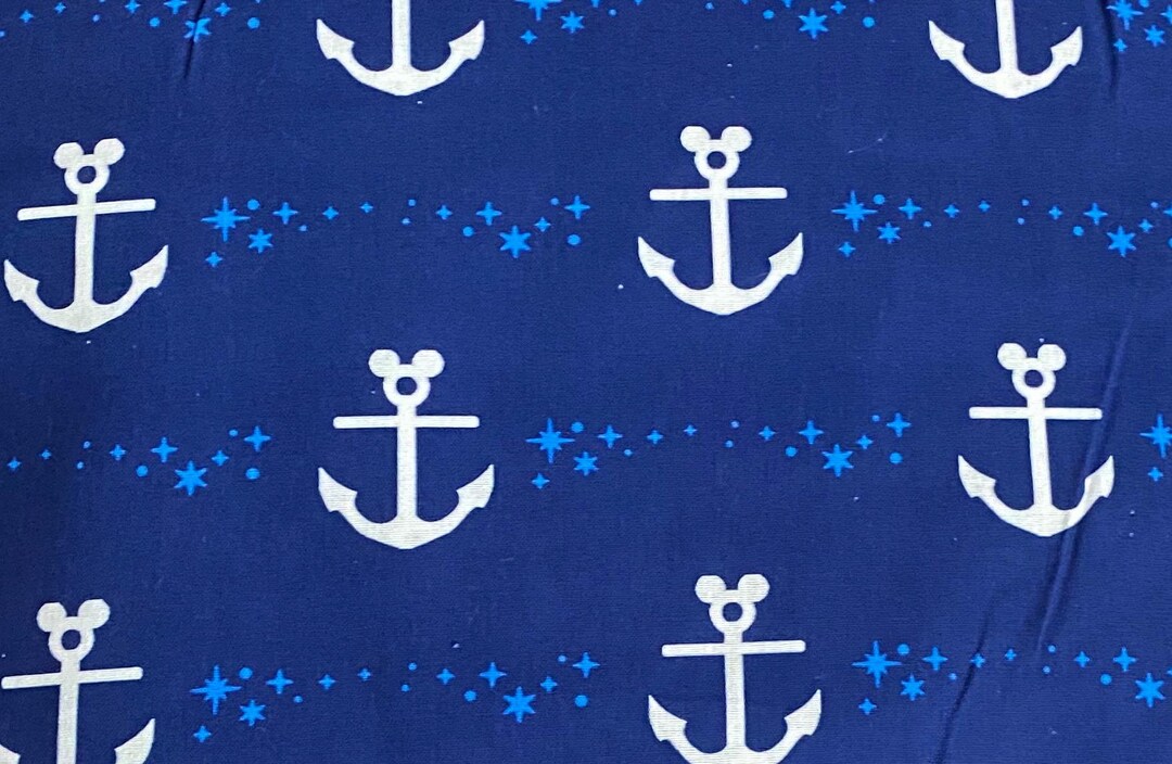 18x10" Disney Anchor Fabric 100% Cotton Fabric Remnant Disney Mickey ...