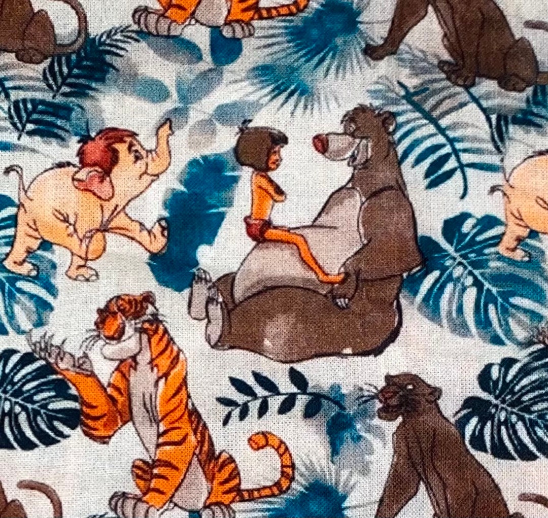 Disney Jungle Book Fabric 100% Cotton Fabric Fat Quarter Tumbler Cut ...