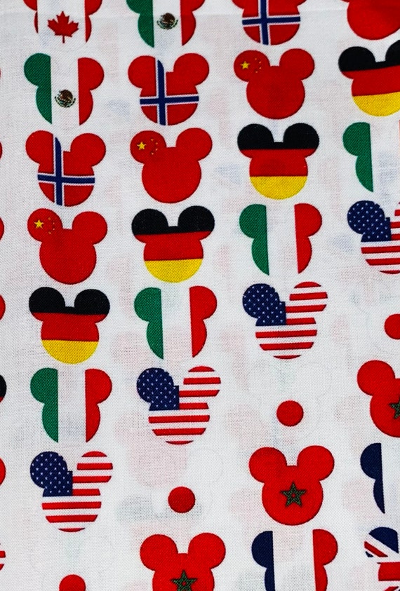 Disney Epcot Flags Around the World Fabric 100% Cotton Fabric - Etsy