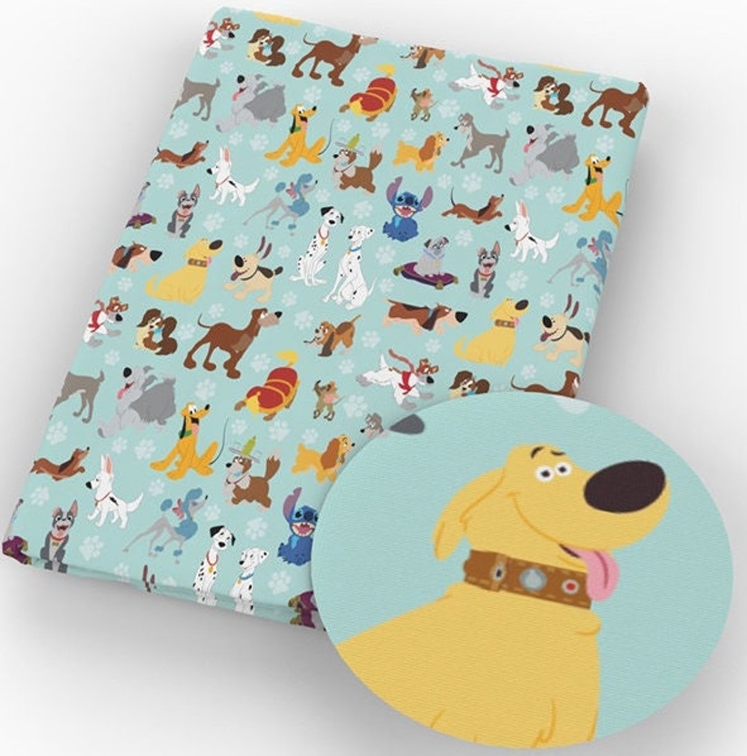 18x10" Disney Dogs Fabric 100% Cotton Fabric Remnant Disney Puppies ...