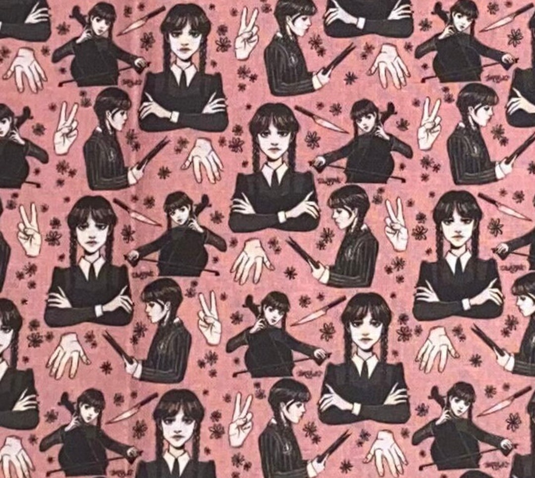 Wednesday Addams Fabric 100% Cotton Fabric by the Yard Pink - Etsy