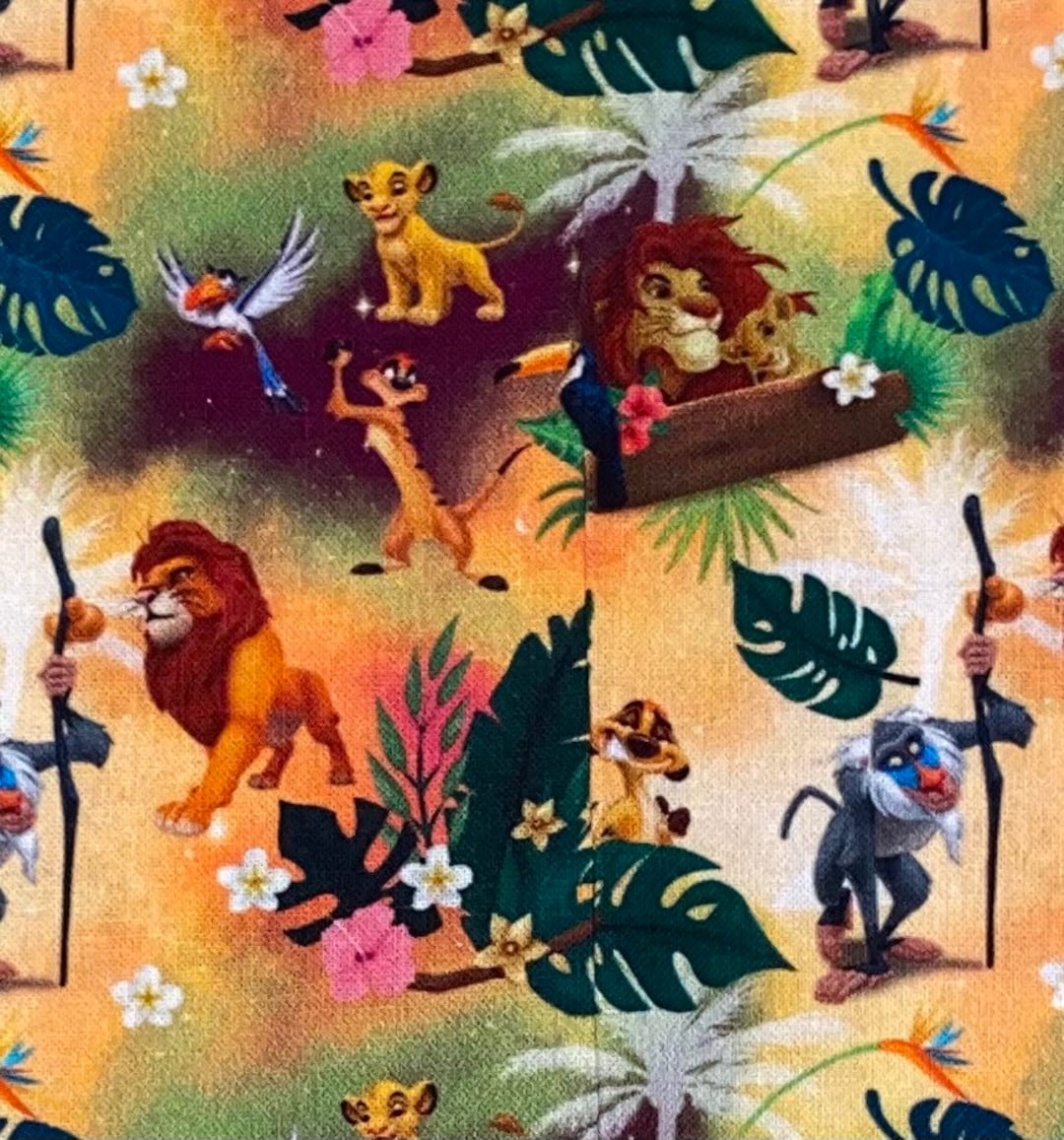 Disney Lion King Fabric 100 Cotton Fabric Fat Quarters Tumbler Cut Simba Timon Rafiki Pumba Collage Etsy