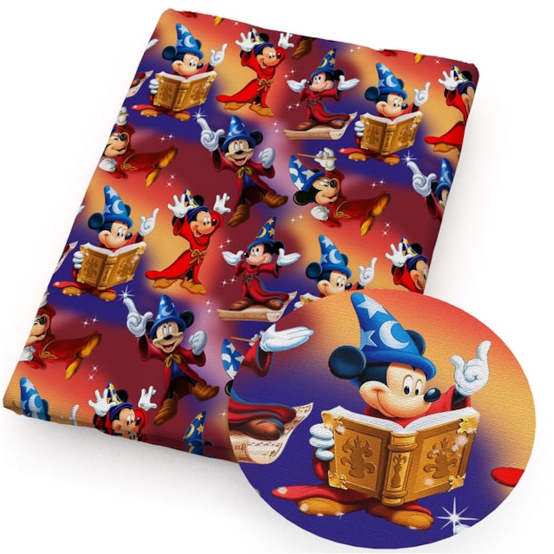 Disney Fantasia Mickey Mouse 100% Cotton Fabric by the Yard Disney ...