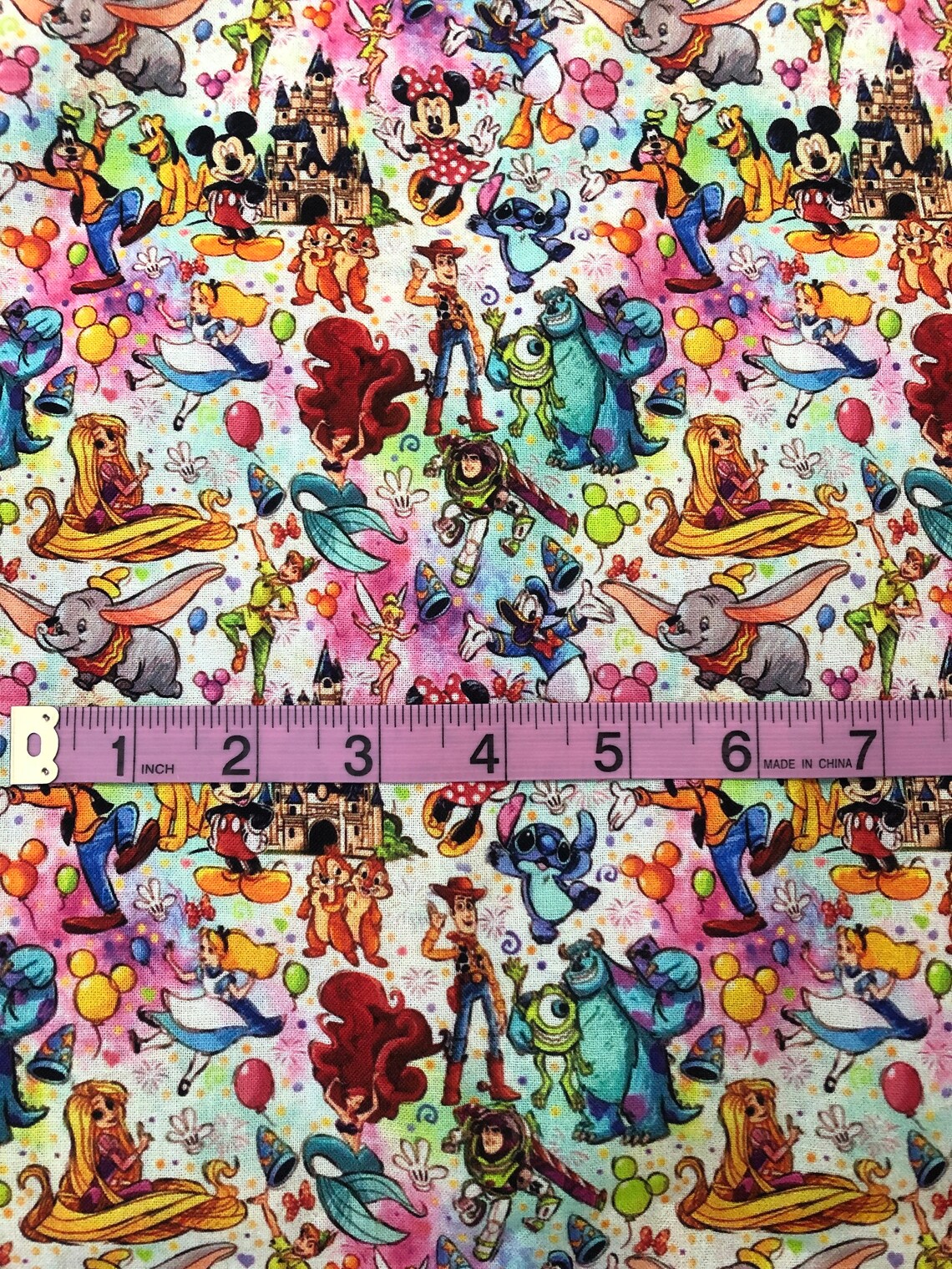 Disney Character Collage 100 Cotton Fabric Fat Quarter Etsy