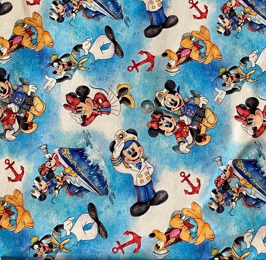 Disney Cruise Fabric 100% Cotton Fabric by the Yard Disney Characters ...