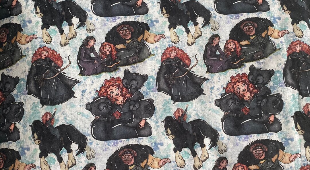 Disney Brave Collage 100% Cotton Fabric by the Yard Disney Princess ...