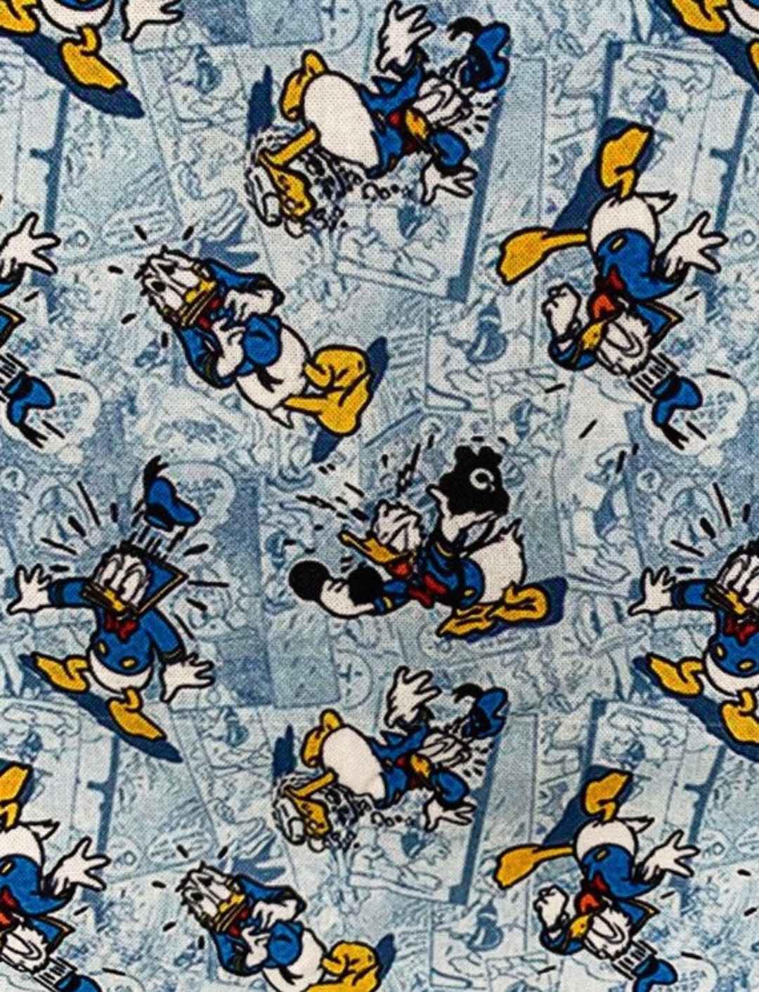 Donald Duck Fabric Collage 100% Cotton Fabric by the Yard Disney Angry ...