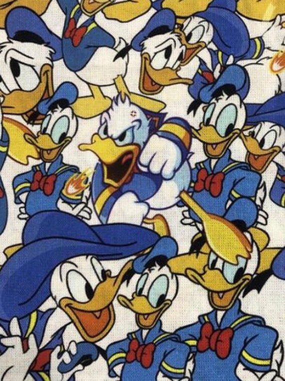 Donald Duck Collage 100% Cotton Fabric by the Yard Disney | Etsy
