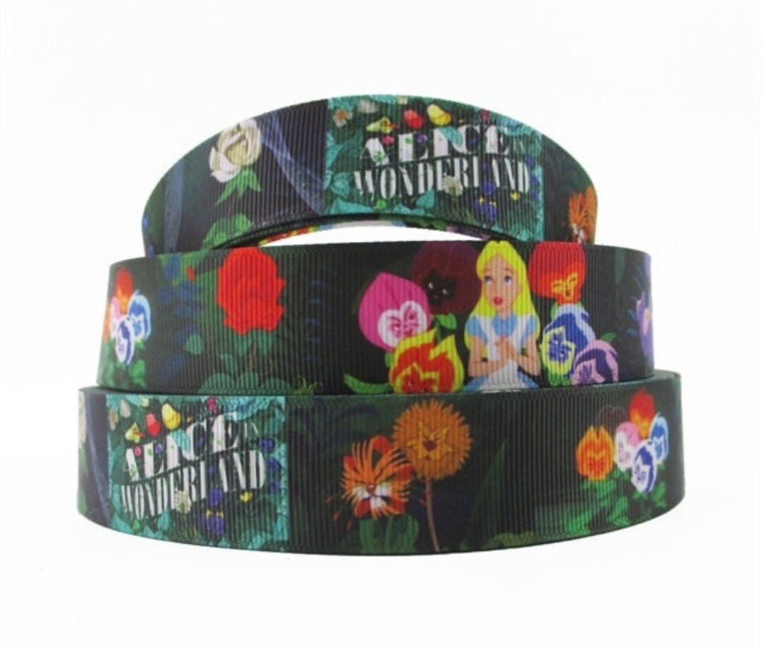 Disney Alice in Wonderland Ribbon 1" High Quality Grosgrain Ribbon by ...
