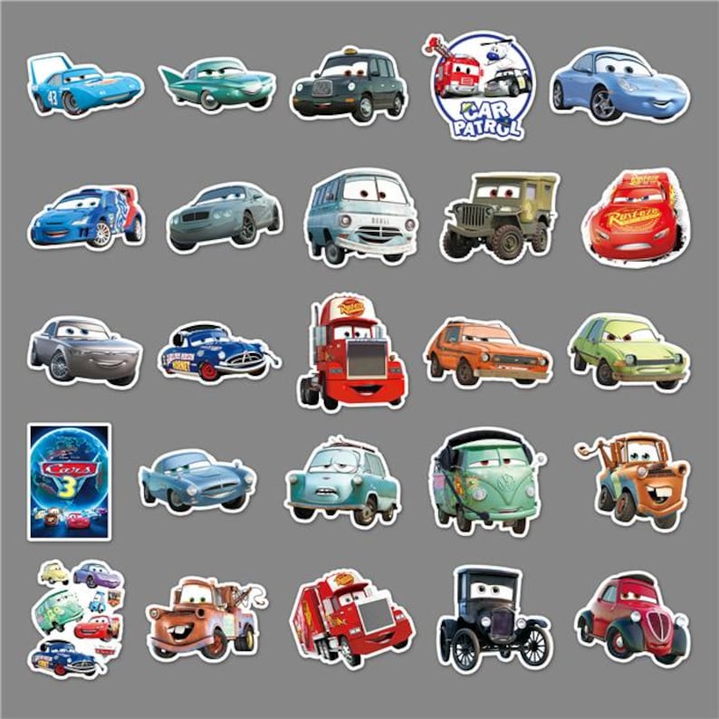 Disney Cars Sticker Packs | Water Resistant | Laptop Sticker | Water ...