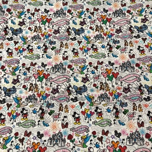 Walt Disney World Fabric Collage 100% Cotton Fabric by the Yard ...