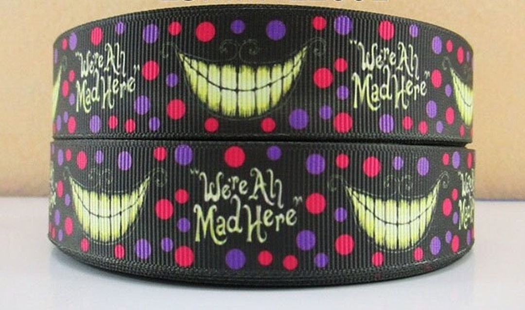Disney Alice in Wonderland Ribbon 7/8" and 1" High Quality Grosgrain ...