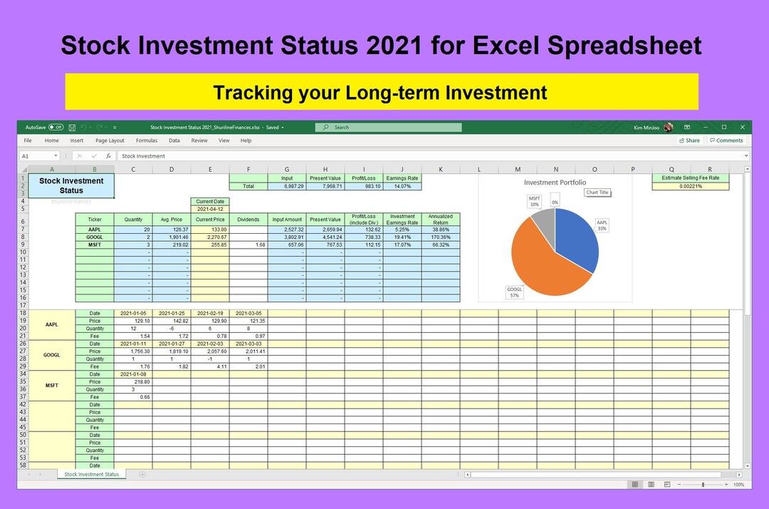 Stock Investment Status 2021 Tracking Your Long-term Investment / Auto ...