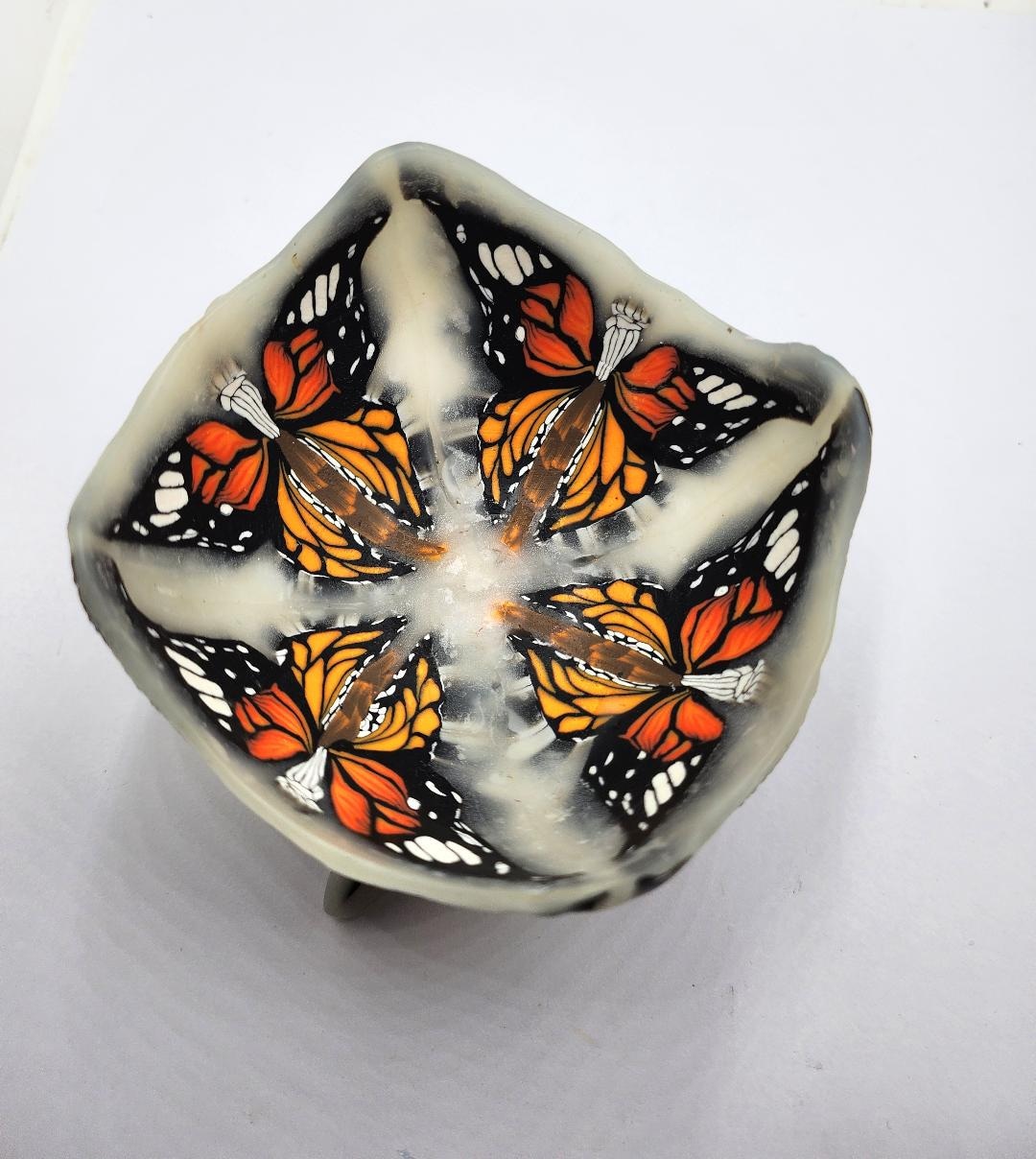 Monarch Butterfly Bowl, Bowl, Polymer Clay Trinket Bowl, Handmade Bowl ...