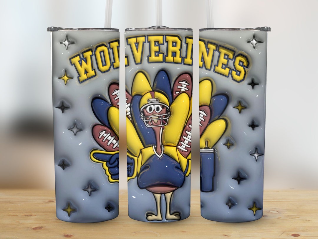 3D Turkey Football Team Inflated Tumbler Wrap, Football Puffy Tumbler ...