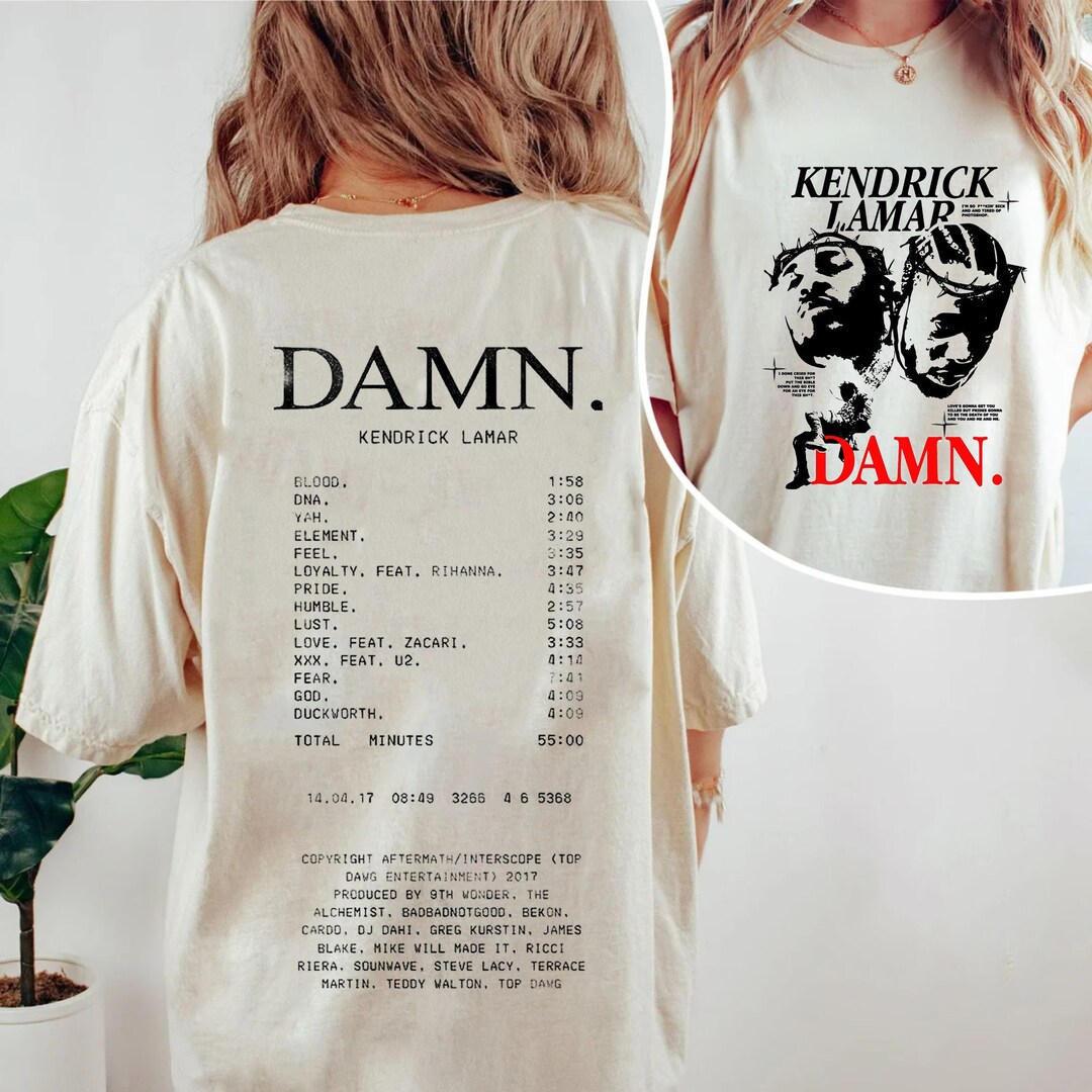 Kendrick Larmar DAMN Track List Aesthetic Shirt Kendrick - Etsy