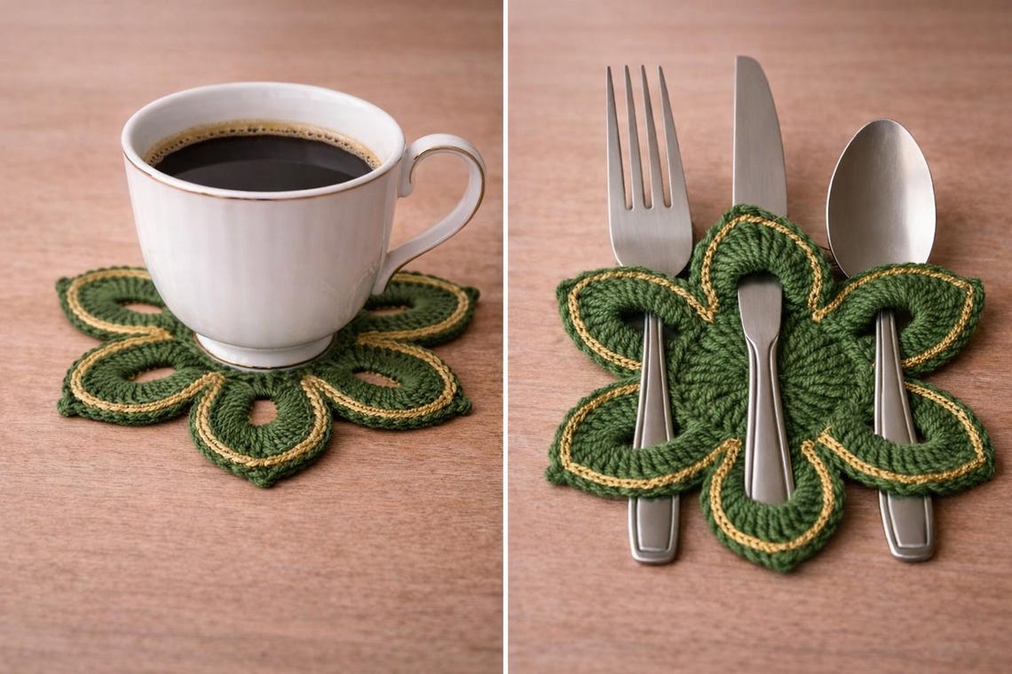 Crochet Flower Coaster & Spoon Holder Pattern | Multi-purpose Kitchen ...