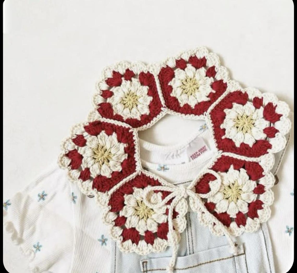 Handmade Granny Square Crochet Collar: Colorful Boho Neck Yoke - Etsy