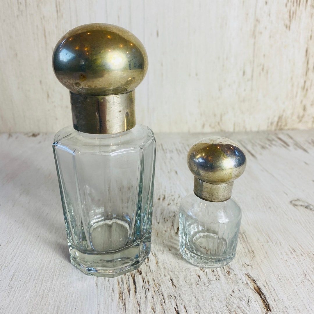 Vintage Crystal Glass Container Bottles - Etsy