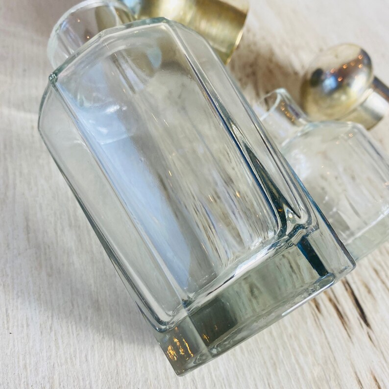 Vintage Crystal Glass Container Bottles - Etsy