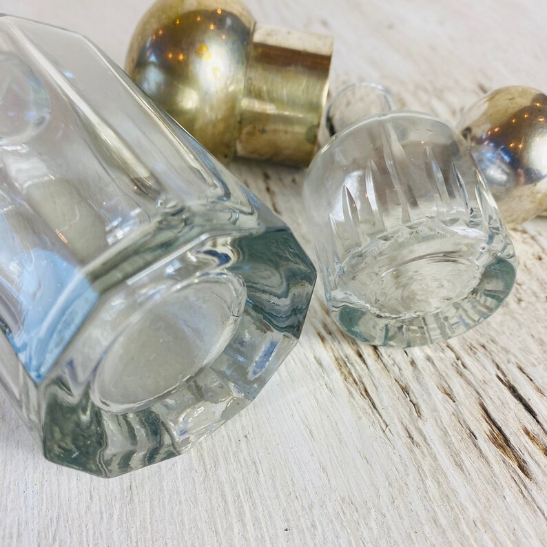 Vintage Crystal Glass Container Bottles - Etsy