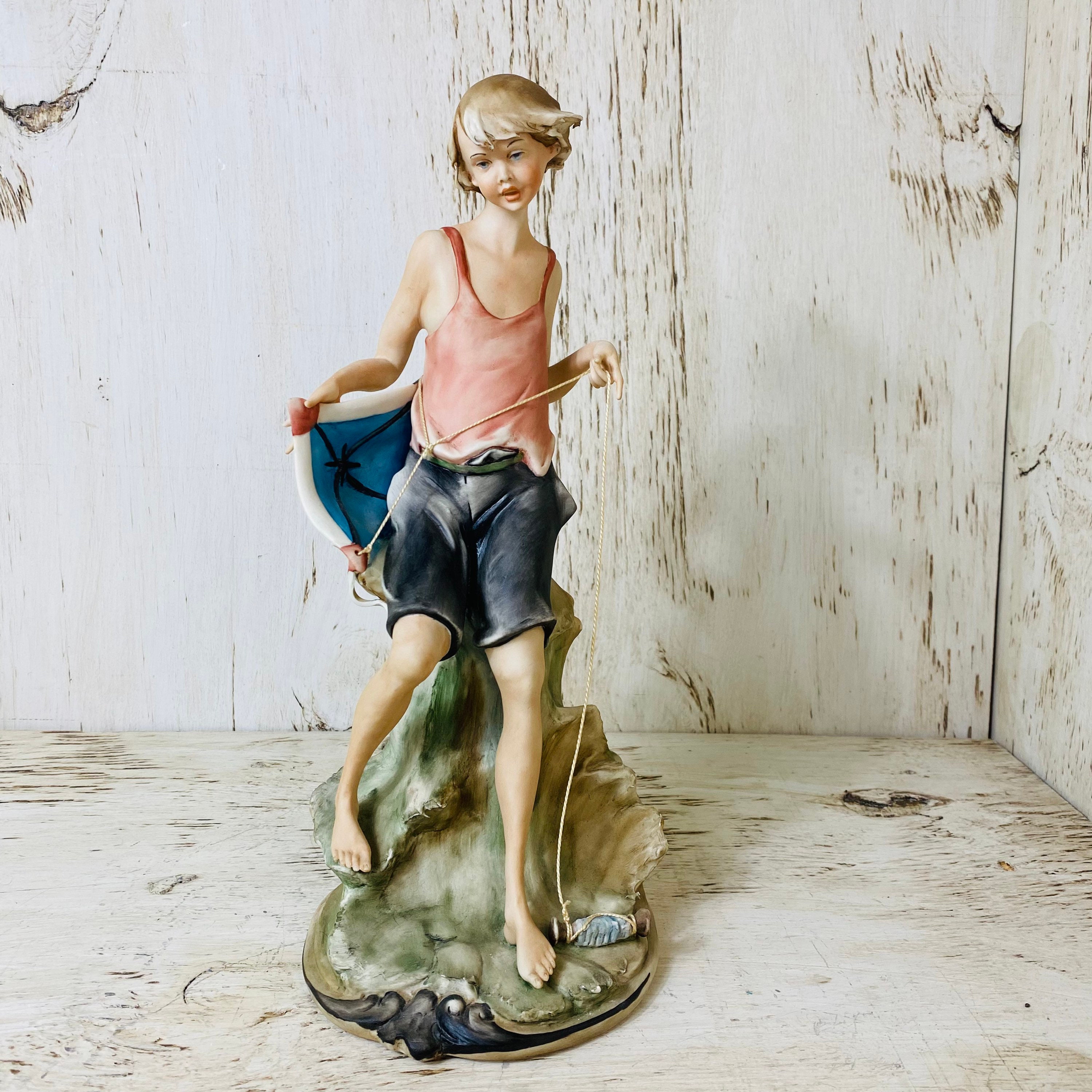 Vintage Porcelain Beach Boy With Kite Figurine - Etsy