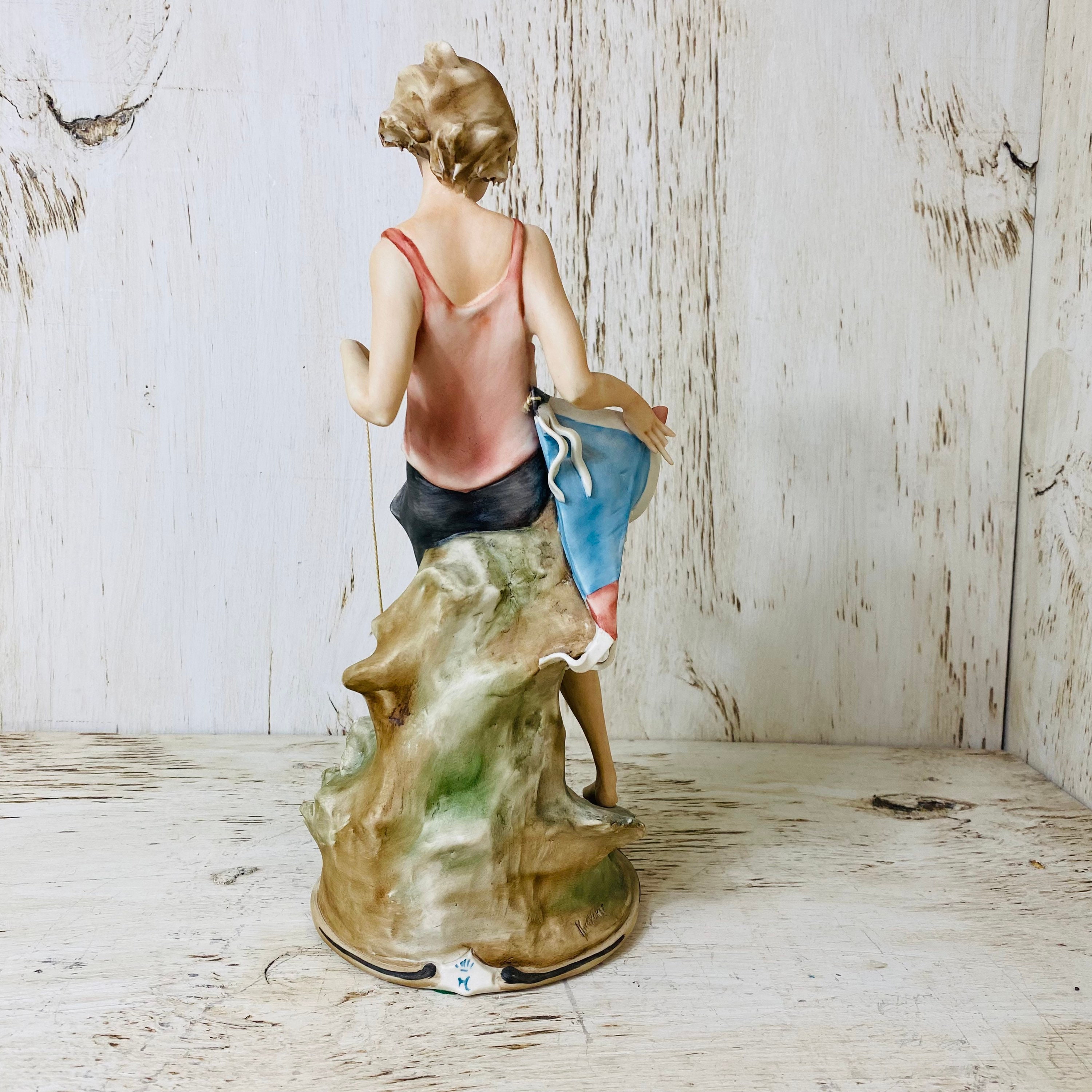 Vintage Porcelain Beach Boy With Kite Figurine - Etsy