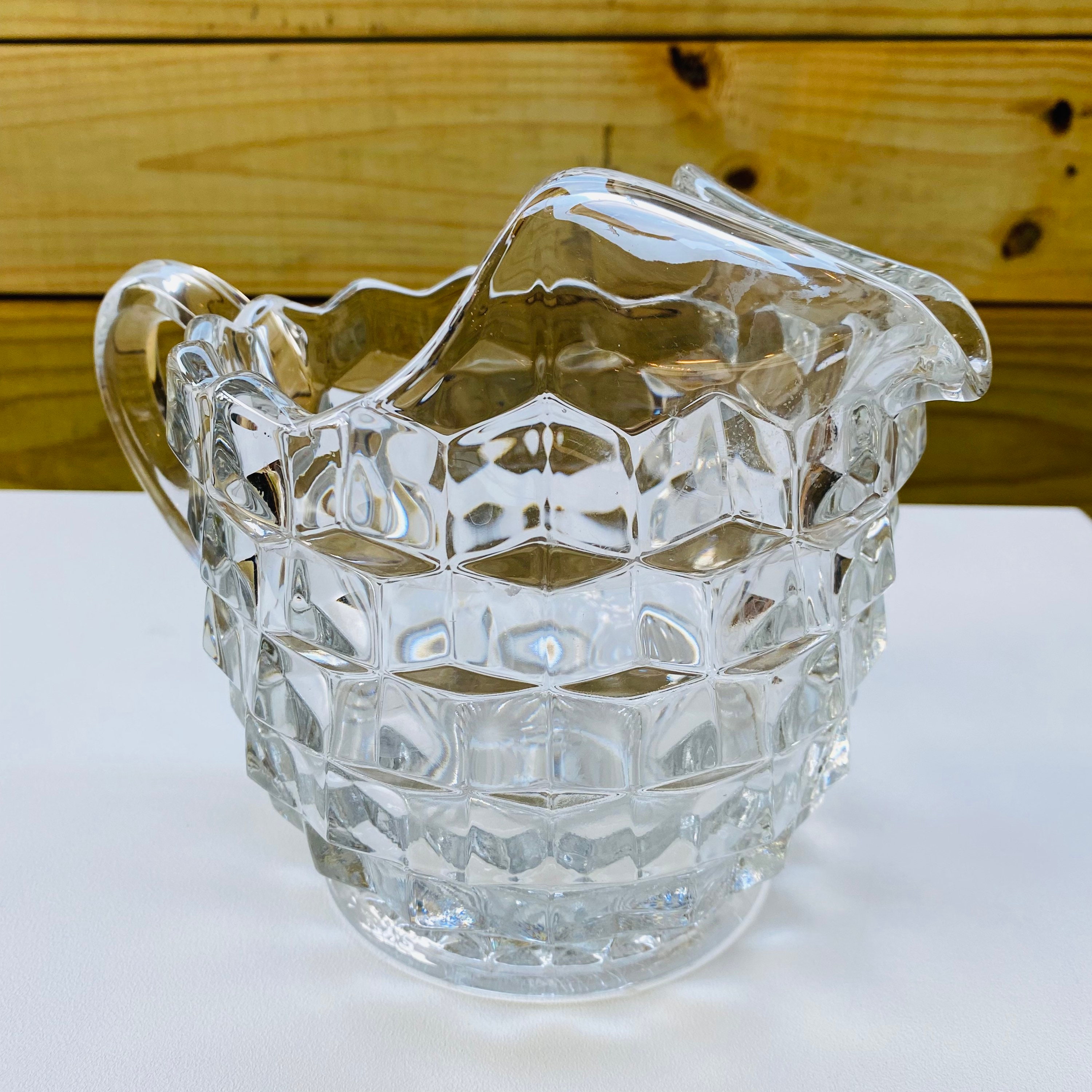 Vintage Glass Water Pitcher - Etsy