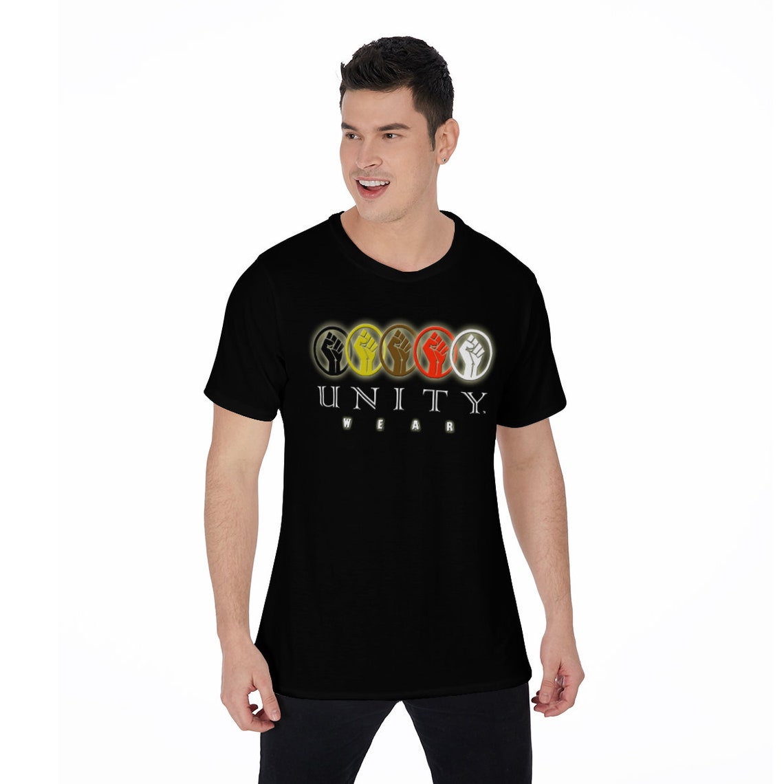 Unity Wear All Black Horizontal Print Men's O-neck T-shirt - Etsy