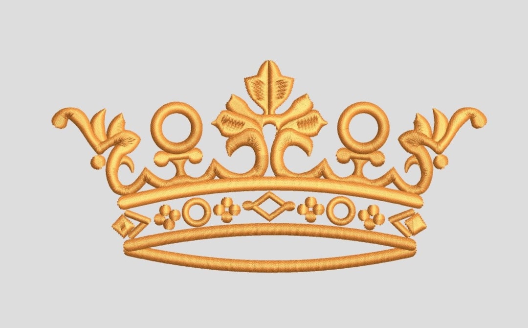 Embroidery Design "crown" - 5 SIZES , (dst,exp,pes,pcs,hus,vp3,jef,xxx ...