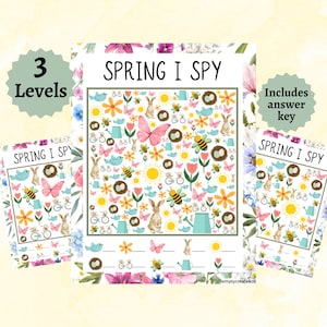 Spring I Spy, Spring Activities for Kids, Printable Easter Games - Etsy