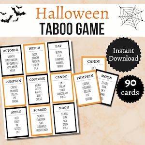 Halloween Taboo Game, Printable Halloween Party Game, October Family ...