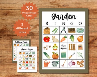 60 Gardening Bingo Cards Printable Game, Gardening Club Bingo Activity ...