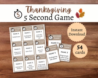 5 Seconds THANKSGIVING 5 Second Rule Game Powerpoint Game - Etsy