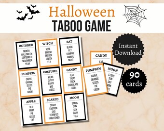Halloween Taboo Game Family Party Game Printable Halloween - Etsy
