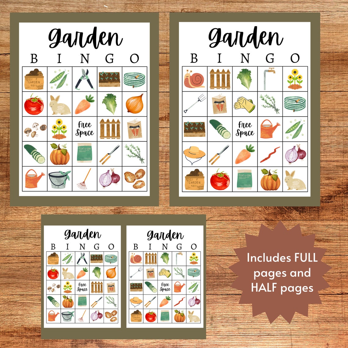Garden Bingo, Gardening Bingo Cards, Printable Garden Games - Etsy