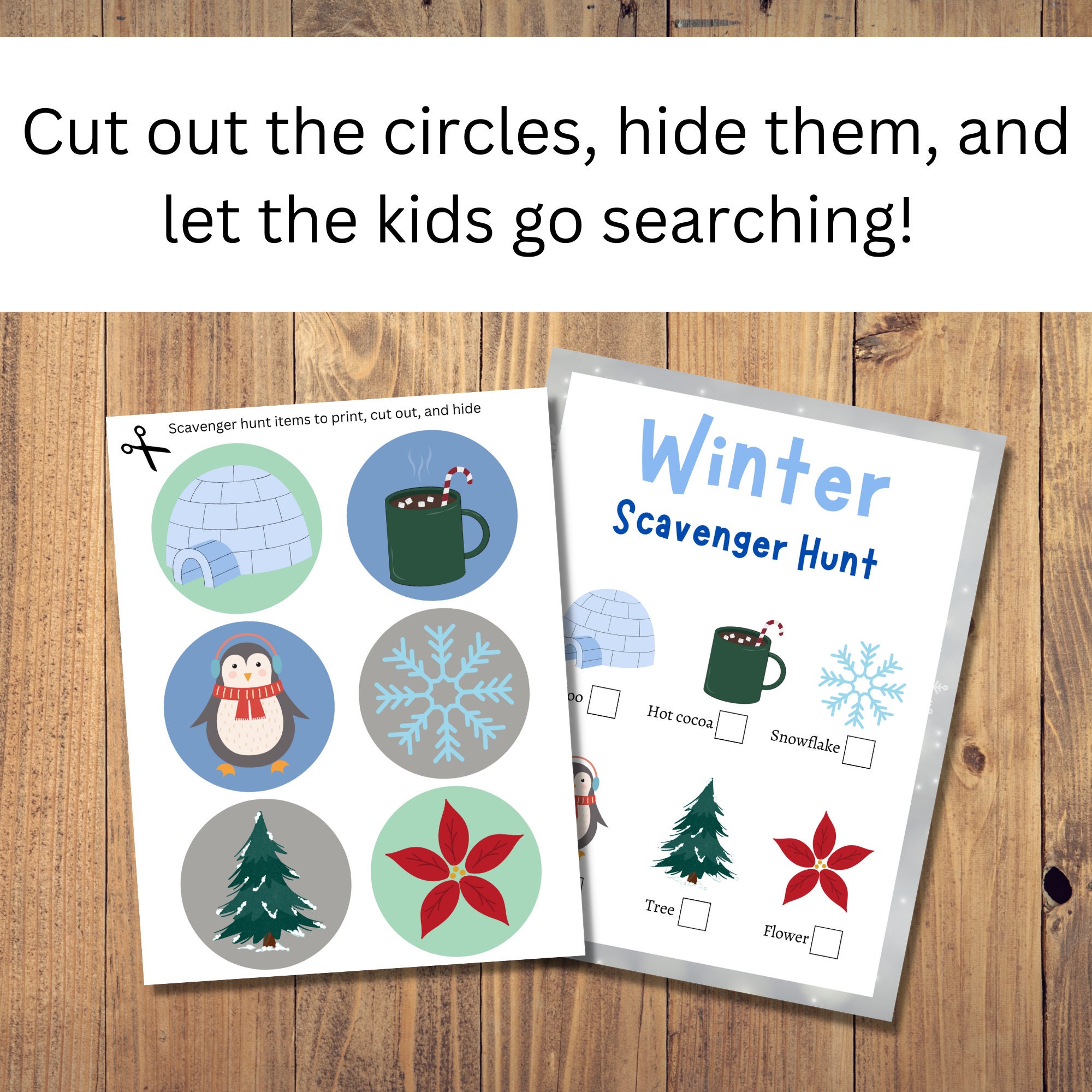 Winter Scavenger Hunt for Little Kids, Printable Indoor Activity for ...