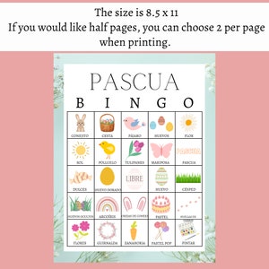 Spanish Easter Bingo Cards, Printable Easter Party Game for Kids, Teens ...