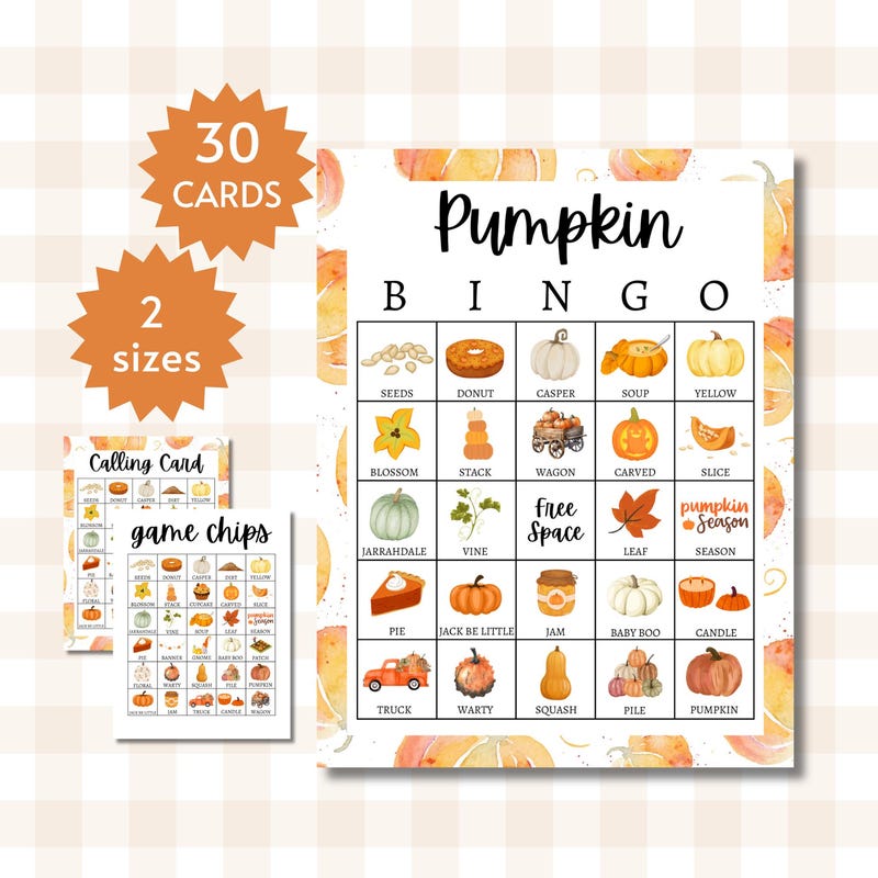 Baby Bingo Cards Pumpkin - Etsy