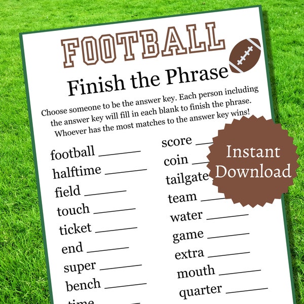 Finish the Phrase - Etsy