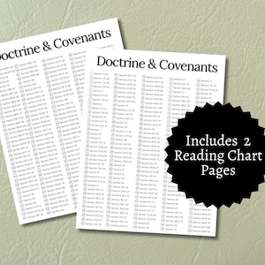 365 Days Doctrine and Covenants Reading Chart, 2025 Come Follow Me ...