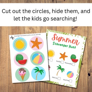 Summer Scavenger Hunt, Printable Summer Games for Kids, Luau Activity ...
