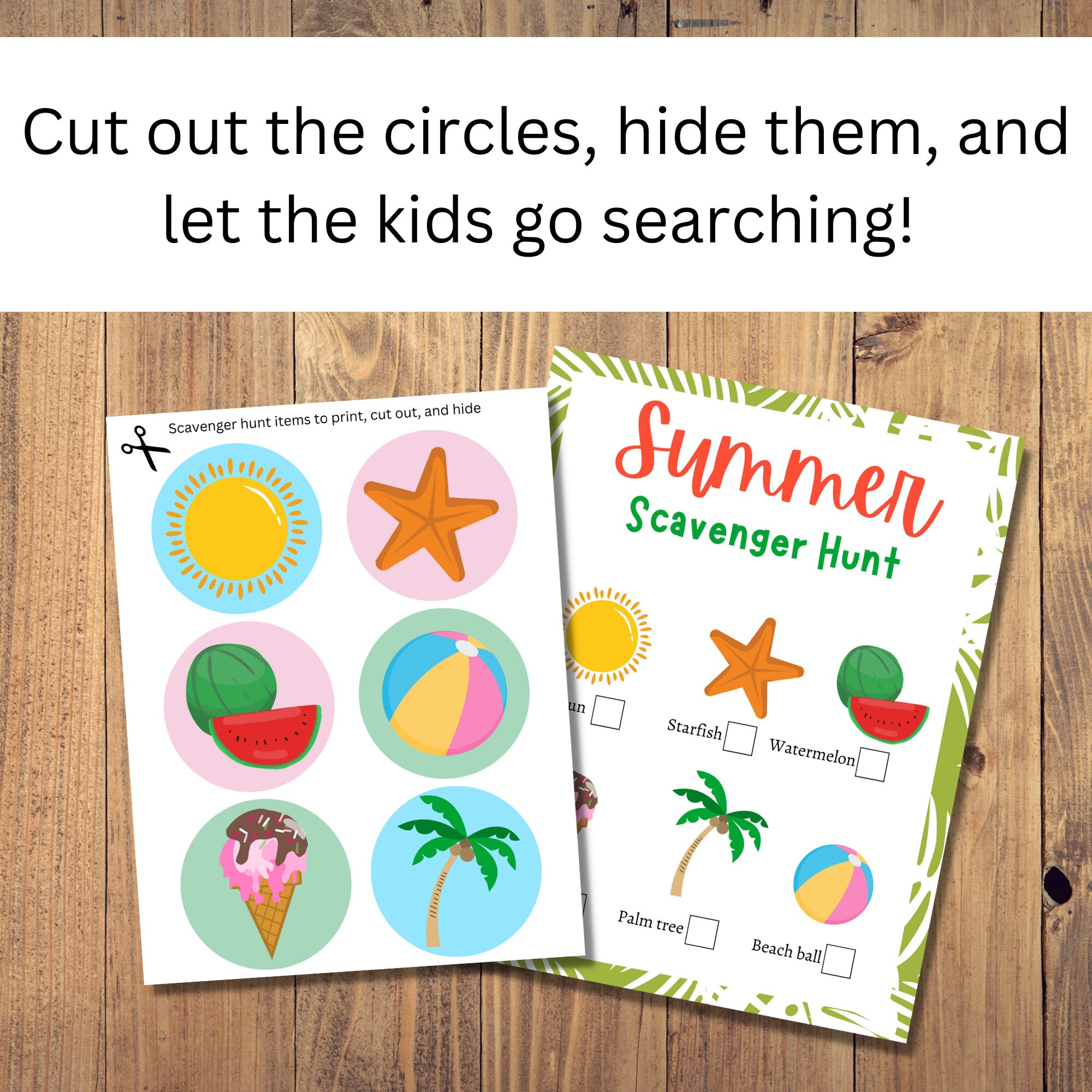 Summer Scavenger Hunt, Printable Summer Games for Kids, Luau Activity ...