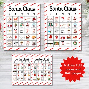Santa Claus Bingo Cards, Christmas Party Game for Kids, Teens, and ...