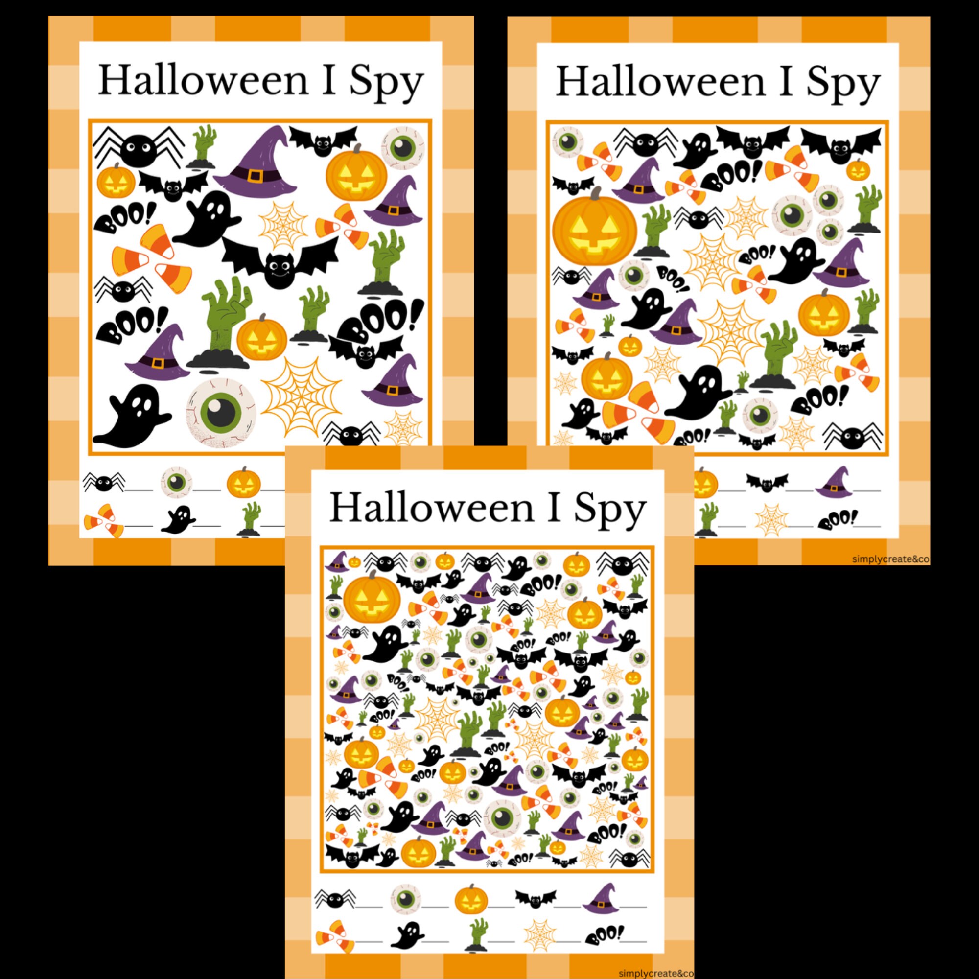 Halloween I Spy Game Printable Halloween Games for Kids - Etsy