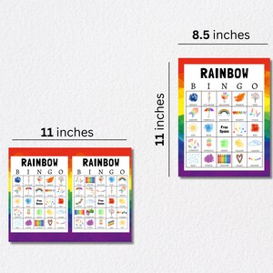Rainbow Bingo Cards, Printable Colorful Bingo Game for Kids - Etsy
