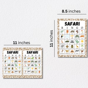 Safari Bingo Cards, Printable Animals Party Game for Kids, Zoo Activity ...