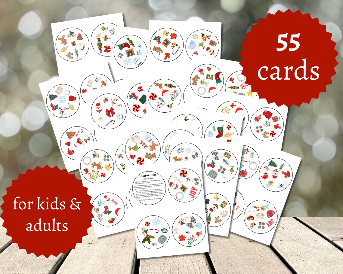 Christmas Seek It Game, Christmas Card Game Printable, Christmas Party ...