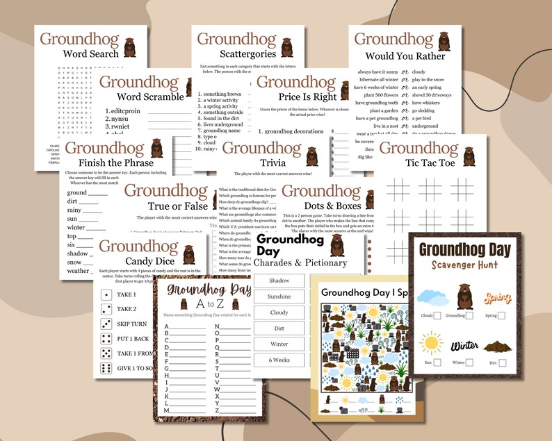 Groundhog Day Games, Printable Groundhog Day Activities for Kids and ...